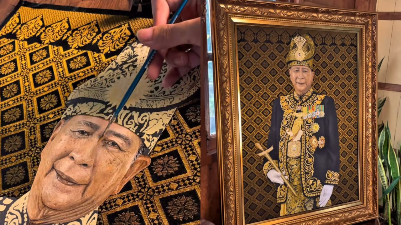 M'sian Artist Creates Stunning Hand-Painted Portrait of Sultan of Kedah ...