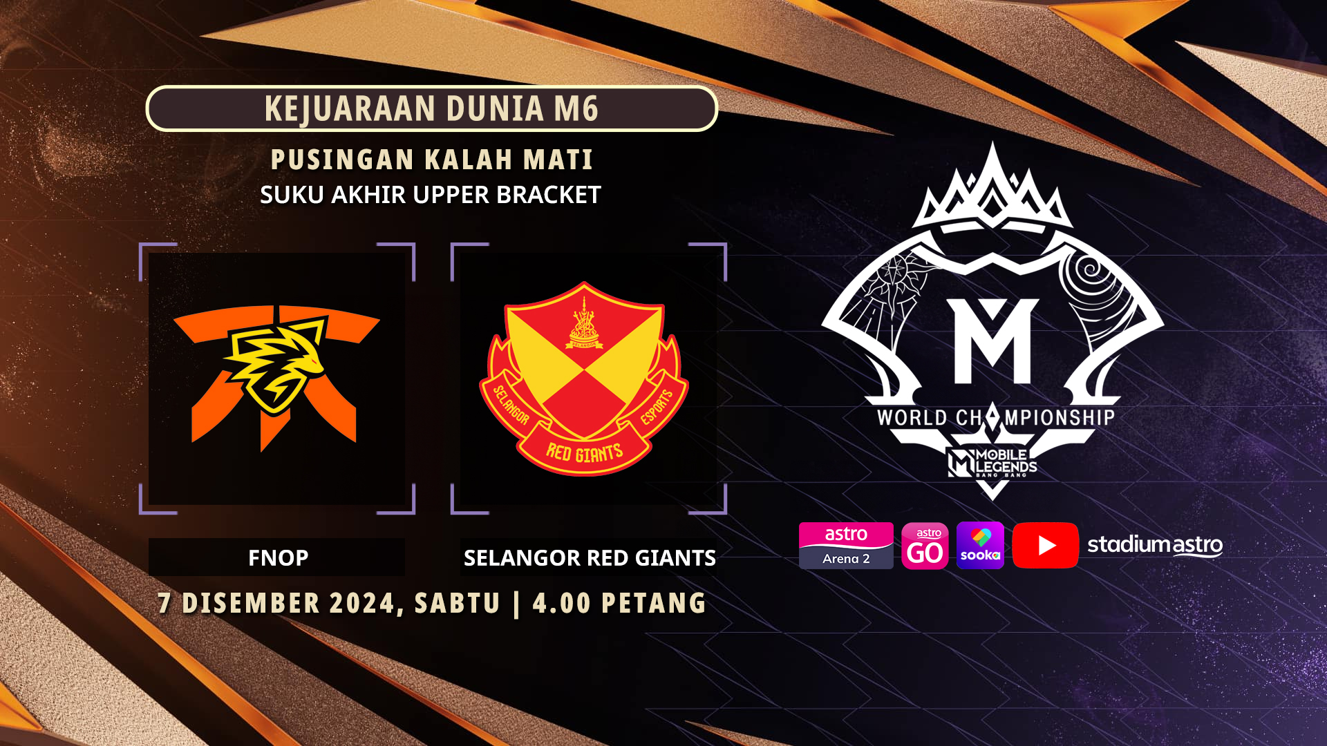 Kejohanan Dunia M6: Siaran langsung (LIVE STREAMING) Selangor Red ...