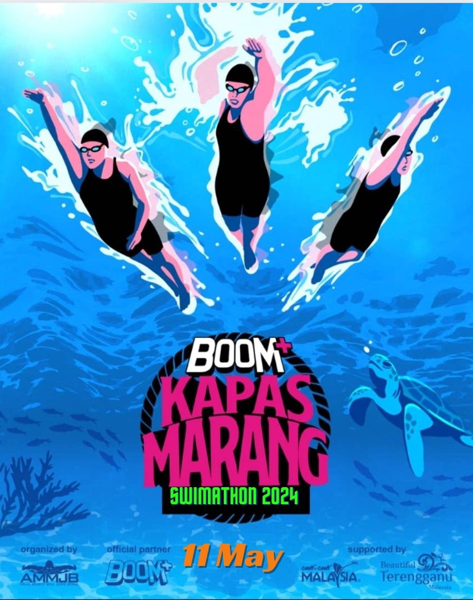 Kapas Marang Swimathon 2024 tawar acara renang laut terbuka patuh ...