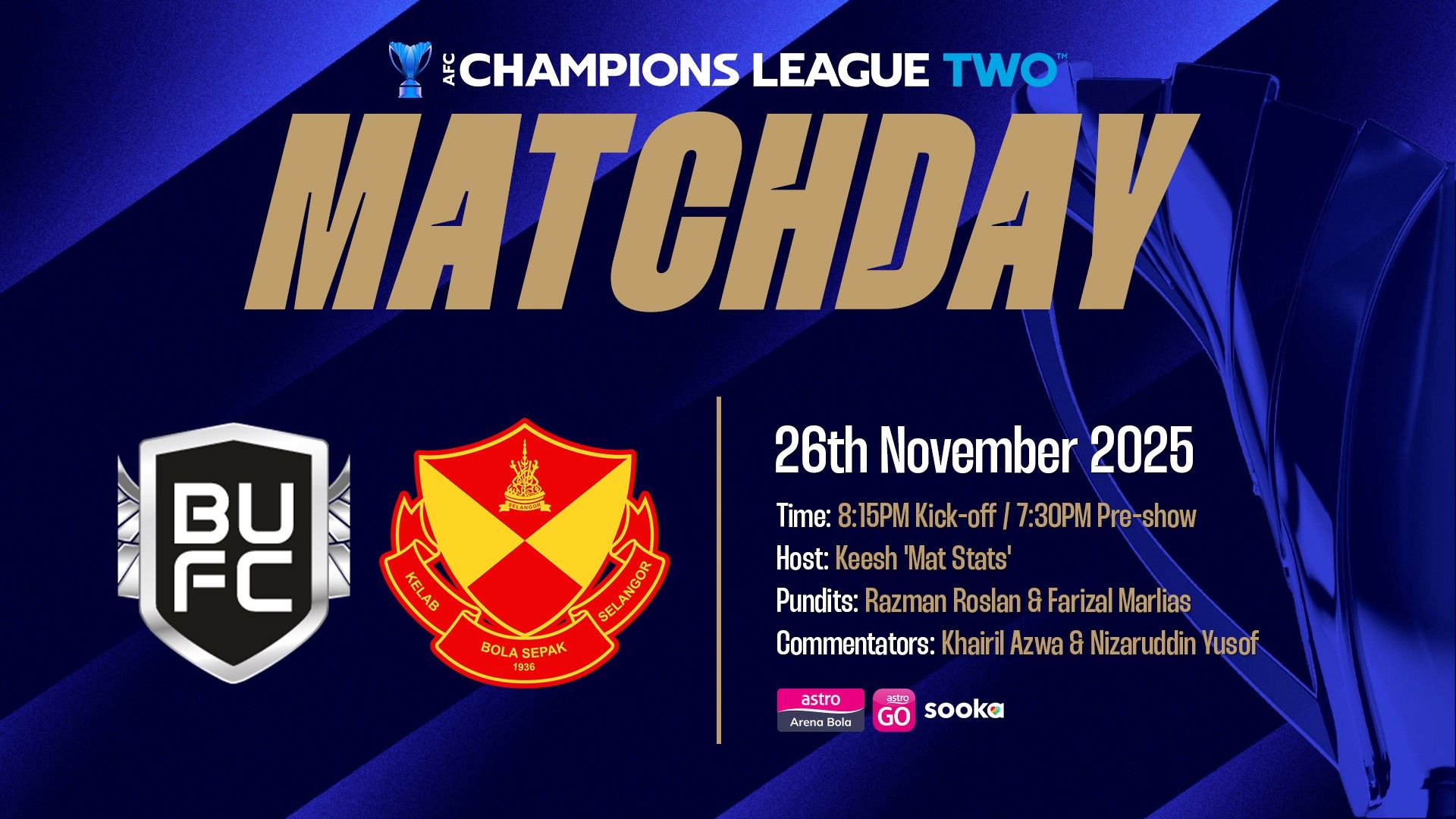 ACL2: Siaran langsung (live streaming) Bangkok United vs Selangor | Stadium Astro