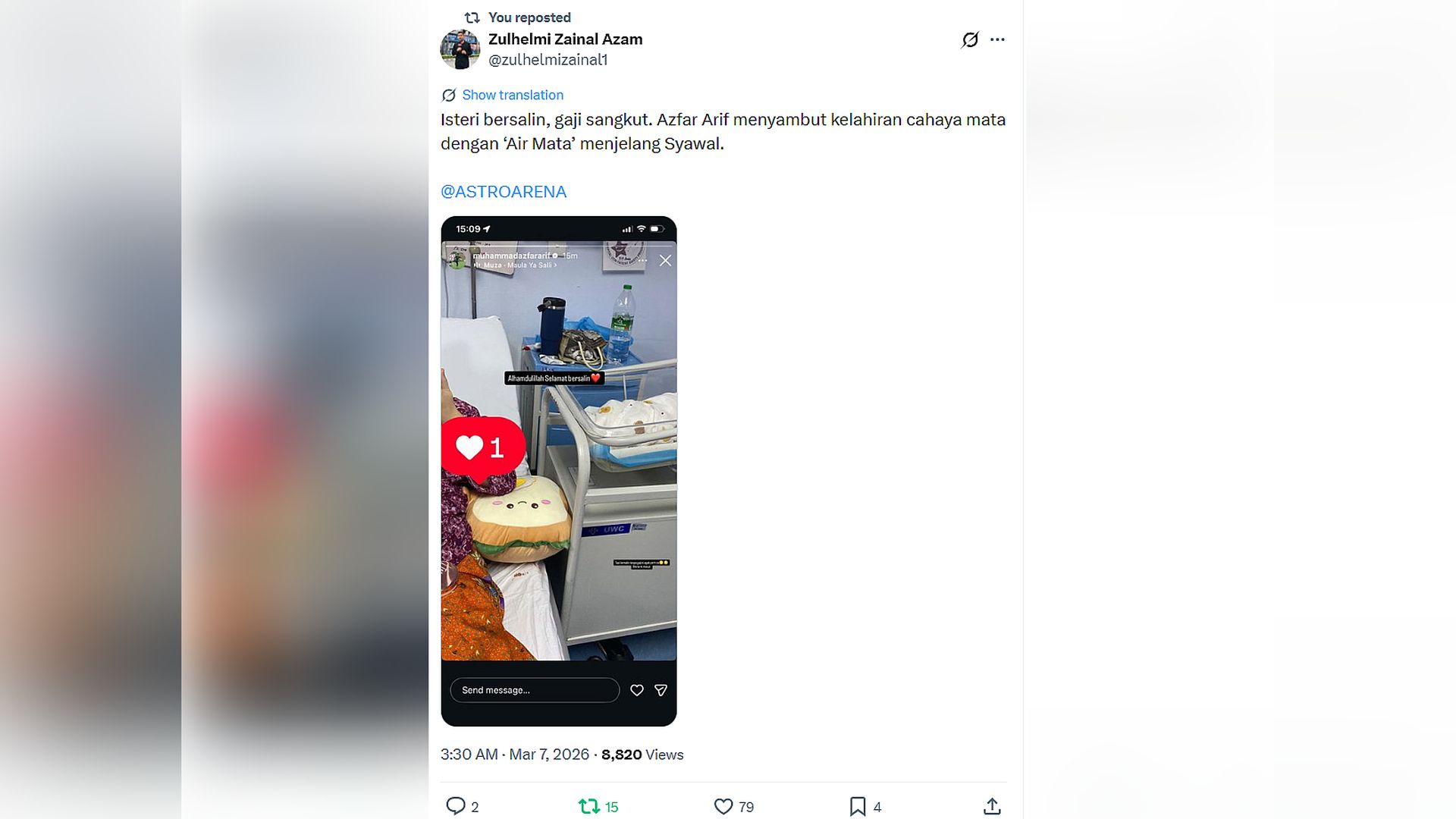 Isteri bersalin, gaji masih sangkut: Air Mata Azfar Arif menjelang ...