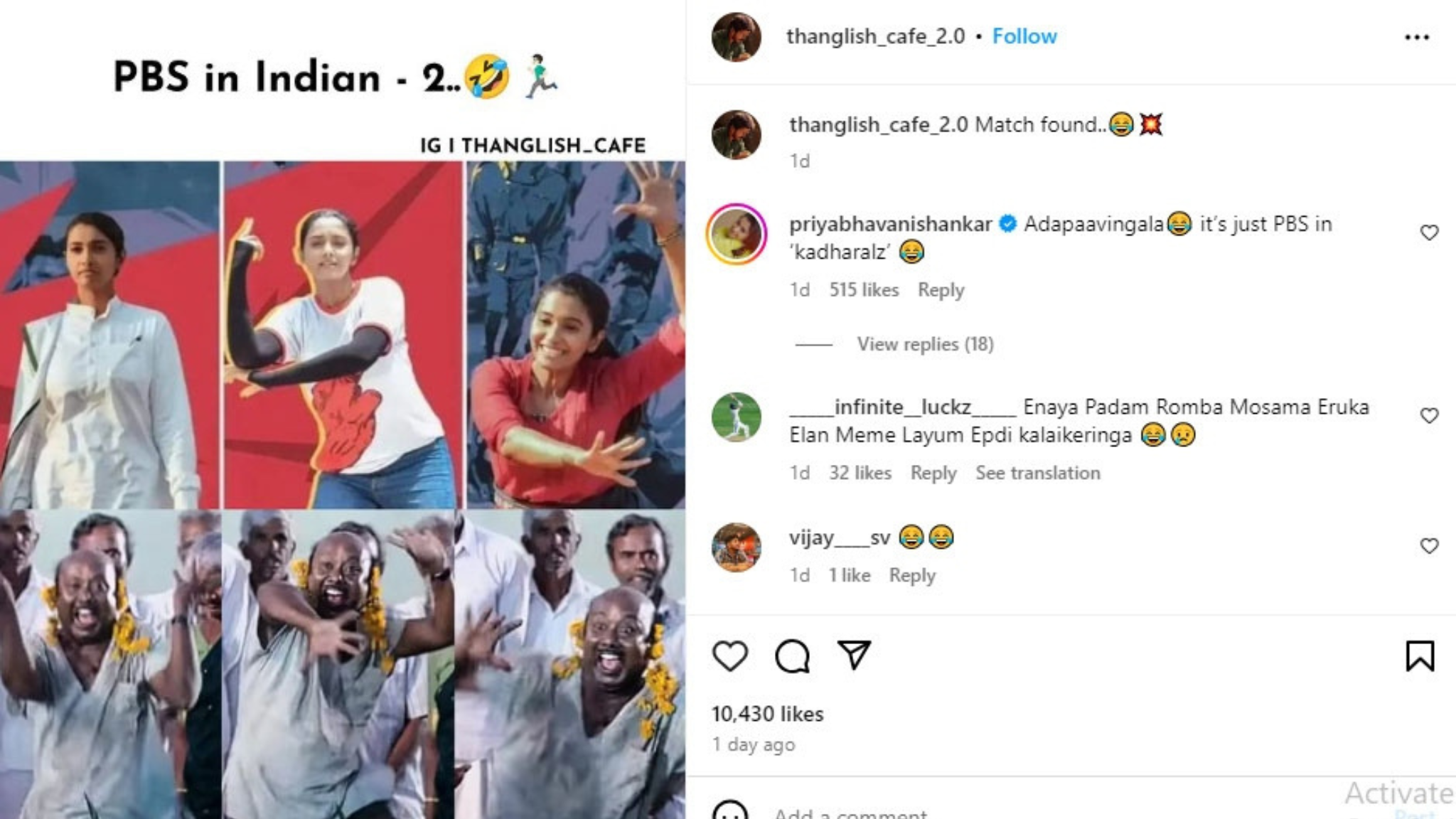 How Priya Bhavani Shankar's Humorous Response to 'Indian 2' Memes Won ...